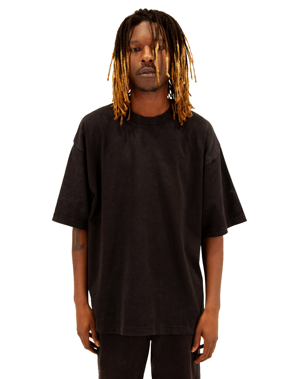 Shaka Wear SHGDN Men's Garment Dyed Designer T-Shirt Black
