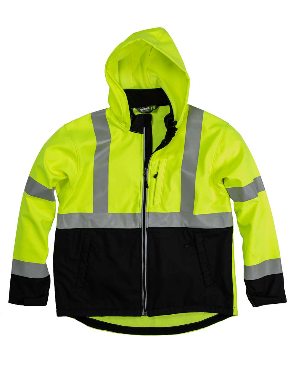 Berne Apparel HVJS206 Hi-Vis Class 3 Hooded Soft Shell Jacket - From $72.53