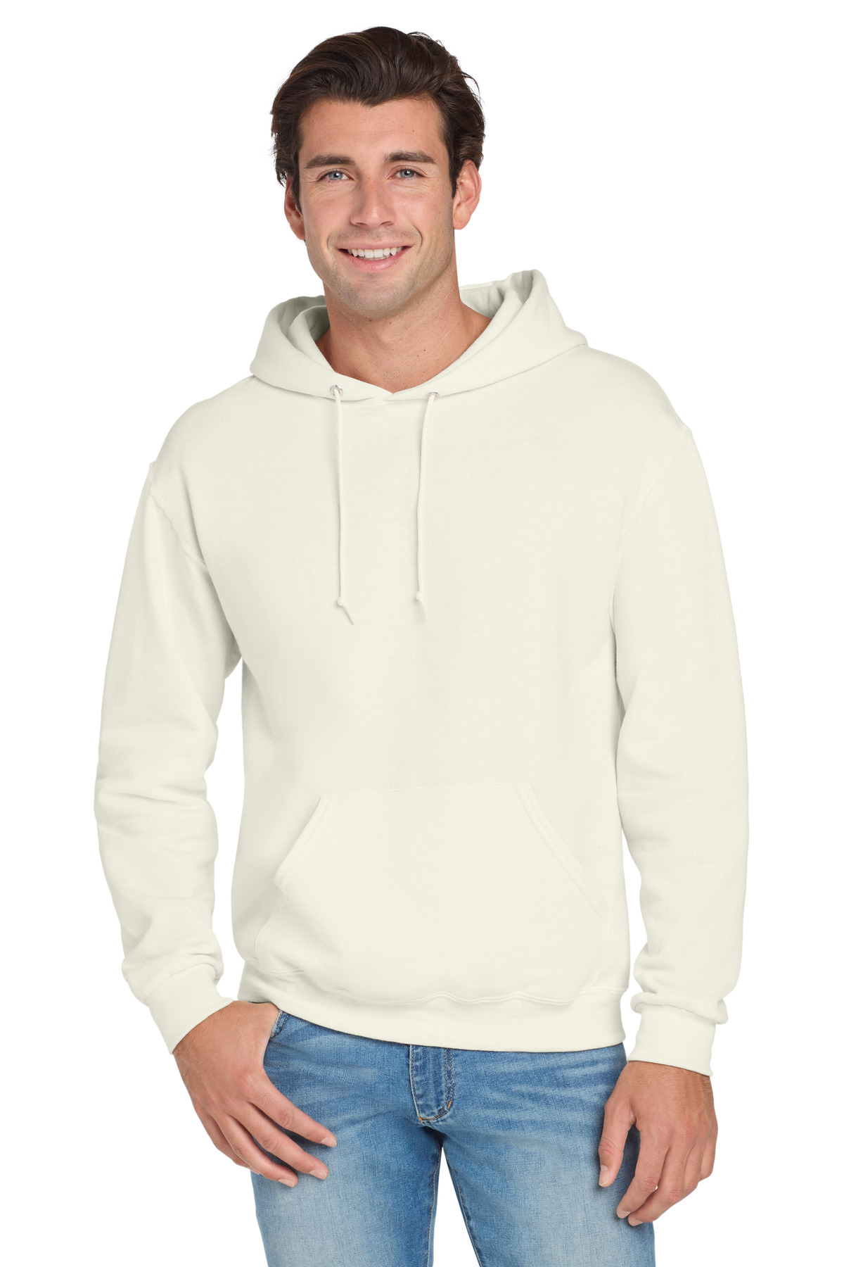 996M JERZEES NuBlend Hooded Pullover Sweatshirt SWEET CREAM HEATHER