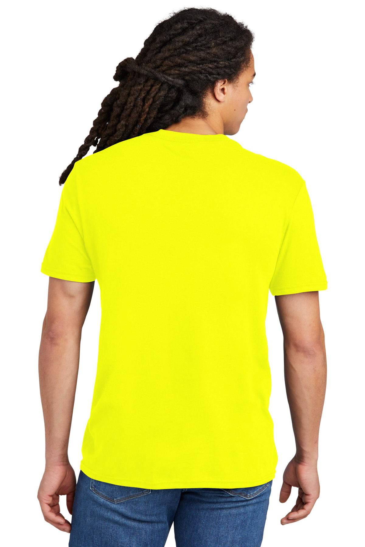 District Young Mens Concert Tee DT5000 Neon Yellow