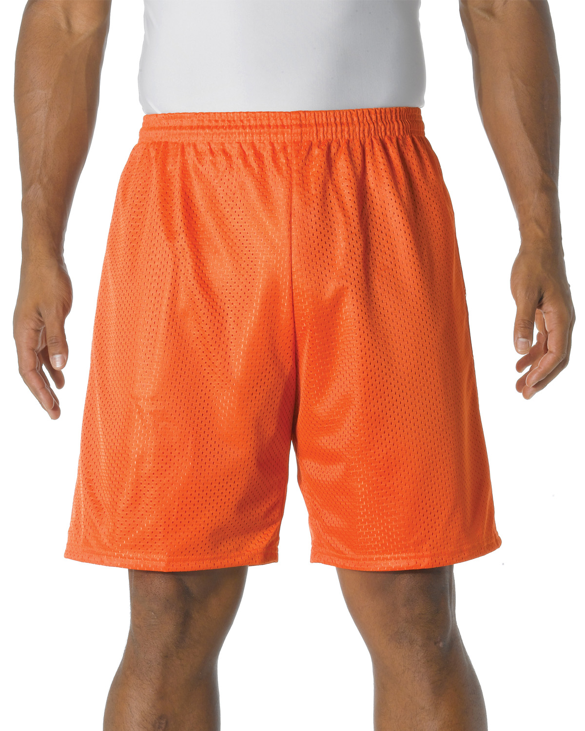 N5296 A4 Adult Lined Tricot Mesh Shorts Athletic Orange - From $7.02